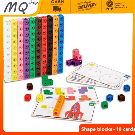 Math Cubes Manipulatives With Activity Cards Number Blocks Counting Toys Snap Linking Cube Math
