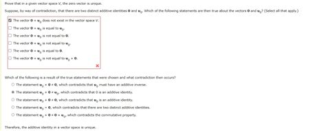 Solved Prove That In A Given Vector Space V The Zero Chegg Com