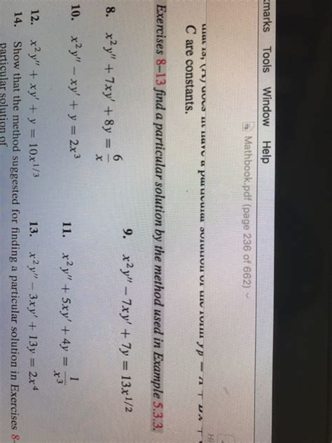 solved exercises 8 13 find a particular solution by the
