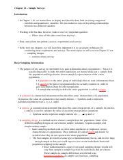 AP Stats Ch 12 Notes Pdf Chapter 12 Sample Surveys Introduction In Chapter 1 10 We
