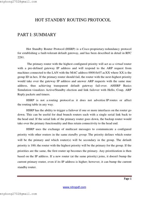 Pdf Hot Standby Routing Protocol Dokumen Tips