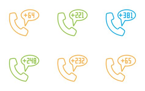 Country Dial Code Icon Pack Color Outline 150 Svg Icons