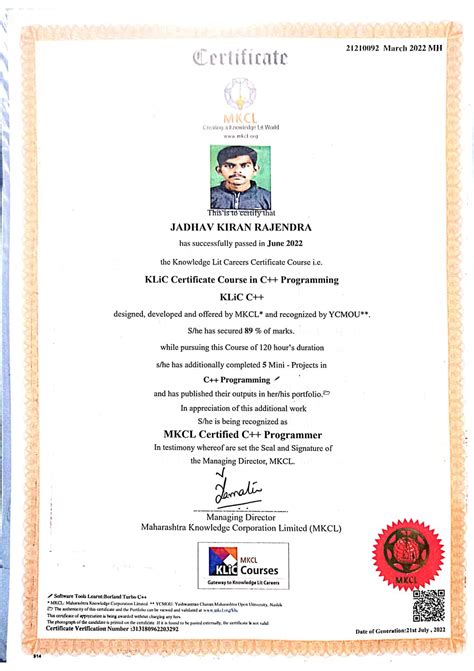 kiran jadhav on linkedin mkcl certified c programming