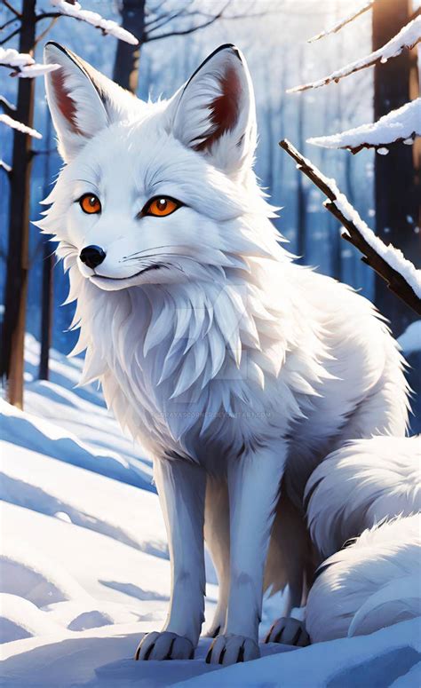 White Fox In Nature Digital Art Anime By Sorayascorner On Deviantart