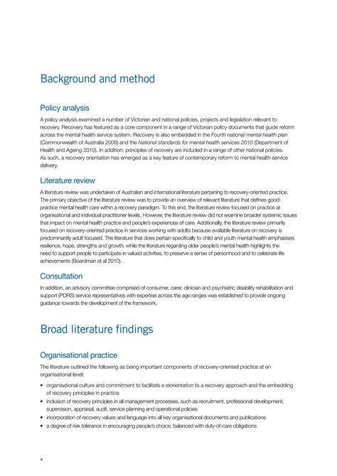 framework for recovery oriented practice pdf