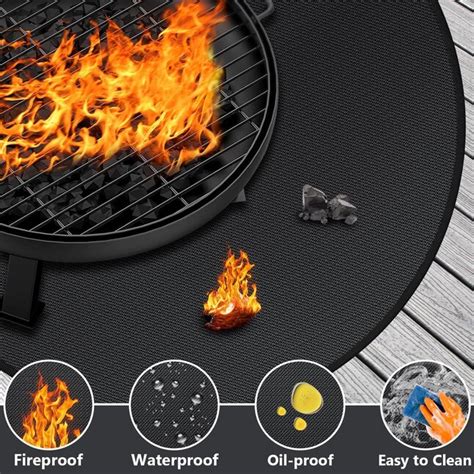 Protebox Fire Pit Mat For Solo Stove Bonfire Round Fireproof Under