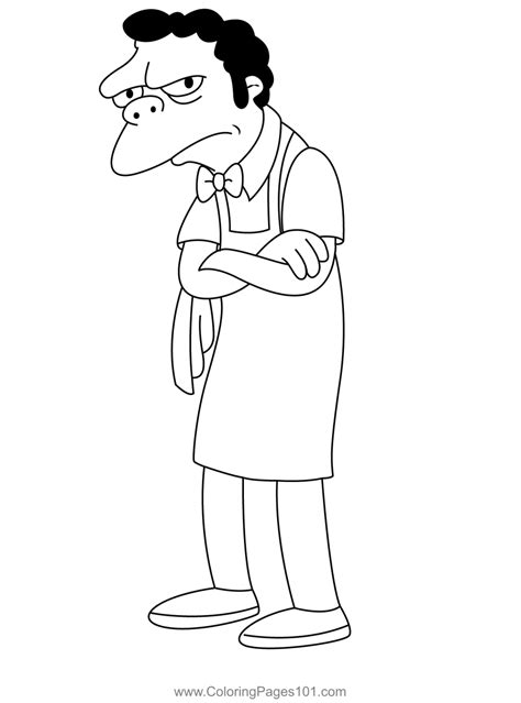 Moe Coloring Page Cartoon Coloring Pages Simpsons Drawings Coloring