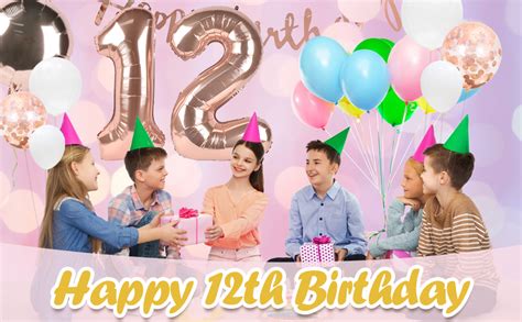 Haiops 12th Happy Birthday Balloons Girl Decoration