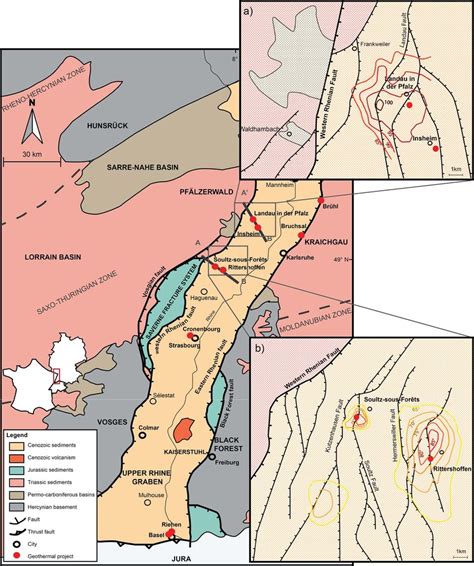 A Simplified Geological Map Of The Upper Rhine Graben And Surrounding Download Scientific