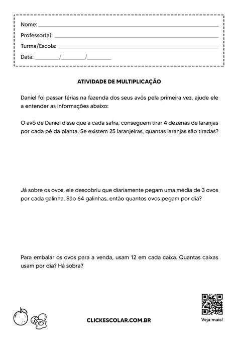 Prova Real Da Multiplicação E Divisão 4 Ano Fdplearn