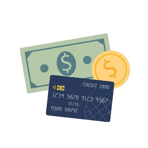 Premium Vector Dollar Bill Coin And Credit Card Cash Flat Graphics