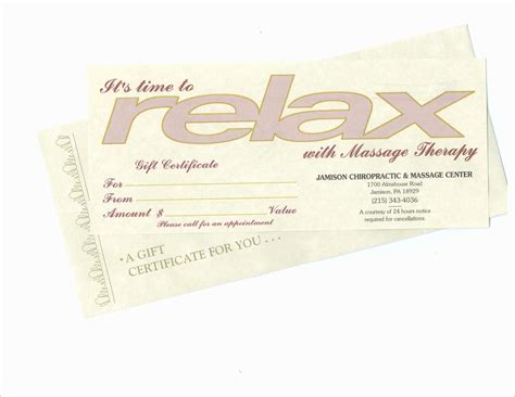 Free Printable Massage T Certificate Templates Of 5 Best Of