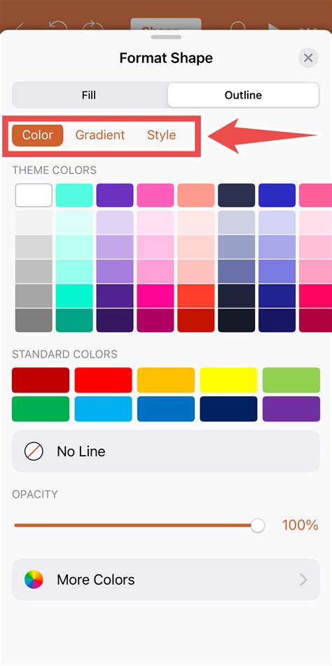 Change Line Color Or Line Style In MobiSlides MobiSystems