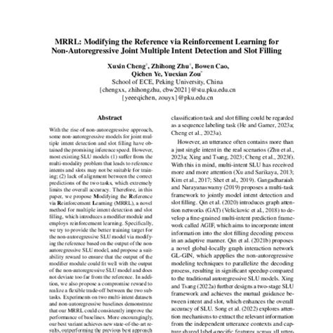 Mrrl Modifying The Reference Via Reinforcement Learning For Non Autoregressive Joint Multiple