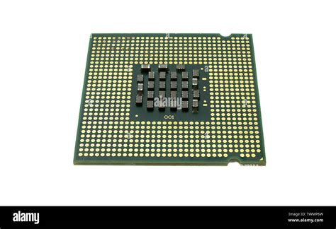 Realistic Cpu Back View Processor Chip Isolated On White Stock Photo Alamy