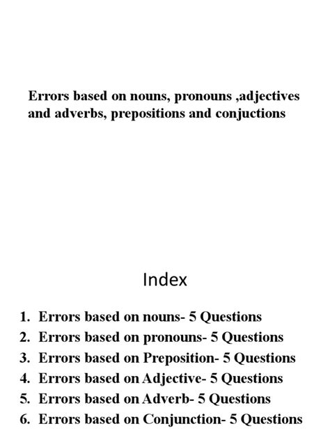 Errors Based On Nouns Pronouns Adjectives 1 Download Free Pdf Plural Grammatical Number