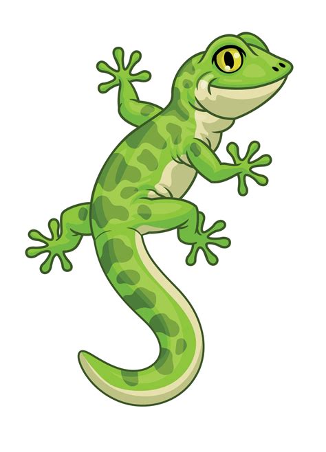 Cute Cartoon Character Of Green Gecko 23155072 Vector Art At Vecteezy