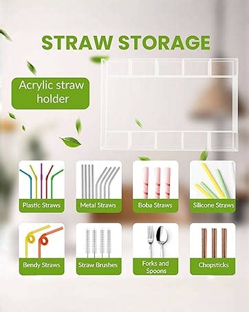98” Large Acrylic Straw Holder For Cabinet Door Reusable