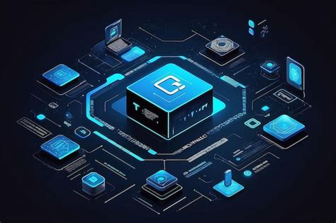 Premium Photo Futuristic Blockchain Technology Cryptography