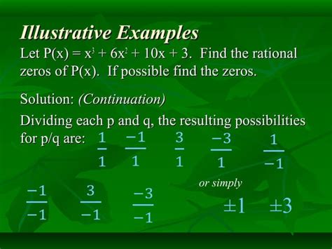 Rational Zero Of Polynomial Function Ppt