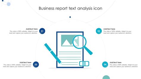 Business Report Text Analysis Icon Ppt Slide