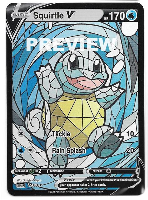 Squirtle Stained Glass One Off Custom Made Holographic Promo Card Full
