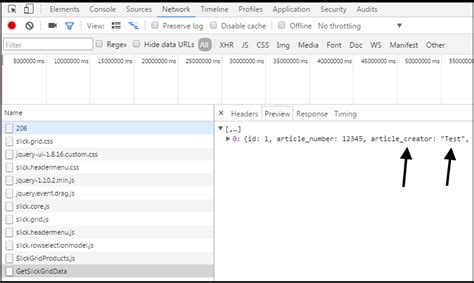 Mvc Slickgrid Not Displaying Sql Data In An Mvc Application