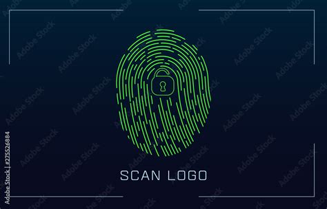 Fingerprint Scanning Identification System In Futuristic Hud Style Biometric Interface