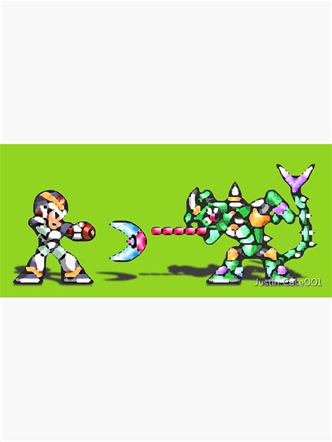 Mega Man X Vs Sting Chameleon Art Print By Justin Case001 Redbubble