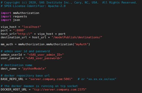Private Docker Destinations With Sas Open Model Manager