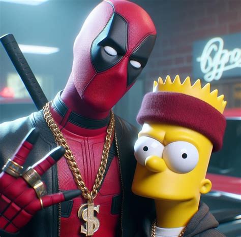 Deadpool And Bart Livin Life Frfr Rhardaiimages