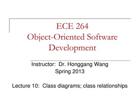 Ppt Ece 264 Object Oriented Software Development Powerpoint Presentation Id1465192