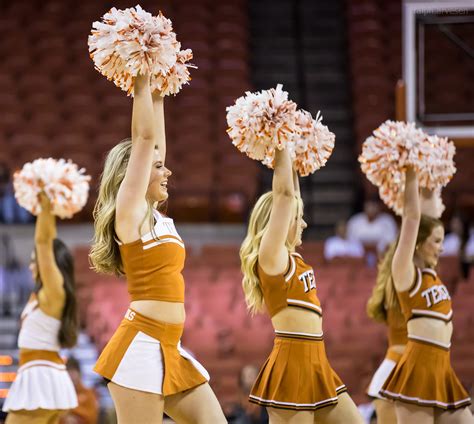 University Of Texas Longhorns Cheer At The Womens Basketball Game