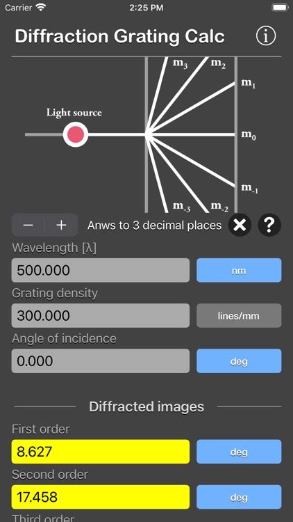 Diffraction Grating Calculator By Nitrio