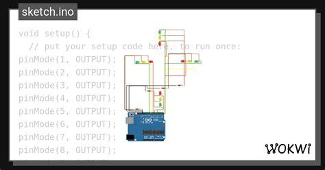 Lampu Merah Perempatan Wokwi Esp32 Stm32 Arduino Simulator