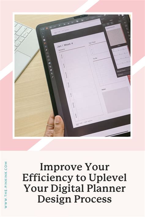 A Person Using A Tablet With The Text Improve Your Efficiency To Uplevel Your Digital Planner