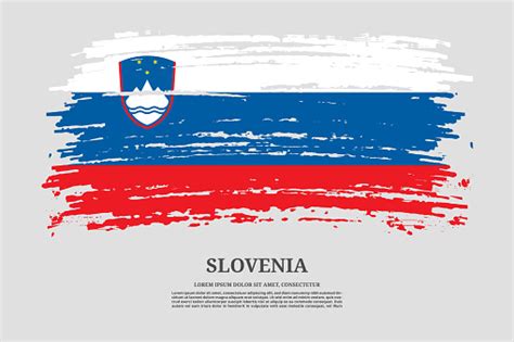 브러시 스트로크 효과와 정보 텍스트 포스터 벡터와 슬로베니아 국기 0명에 대한 스톡 벡터 아트 및 기타 이미지 0명 공휴일