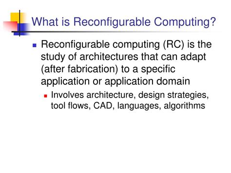 Ppt Introduction To Reconfigurable Computing Powerpoint Presentation