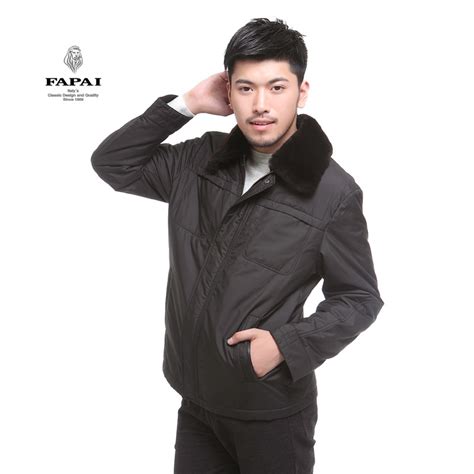 Fapai法派正品 秋冬男装可脱卸领獭兔毛领棉服 J3018045法派旗舰店