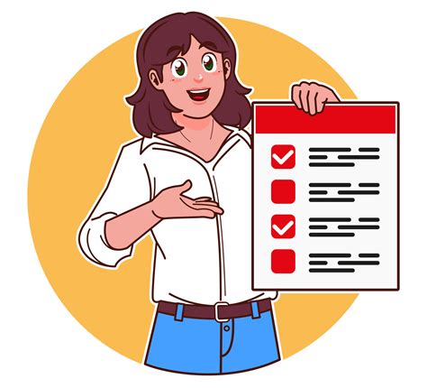 Woman Holding Form Paper 26562914 Vector Art At Vecteezy