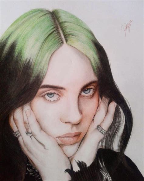 I Did A Traditional Drawing Of Billie Eilish In 2021 I Think Rdraw