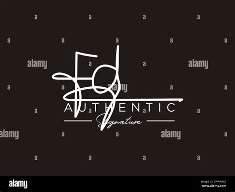 Fd Signature Logo Template Vector Stock Vector Image And Art Alamy