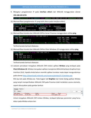 Instalasi Dan Konfigurasi Mikrotik CHR Pada Proxmox VE 5 1 PDF