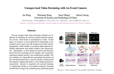 unsupervised video deraining with an event camera