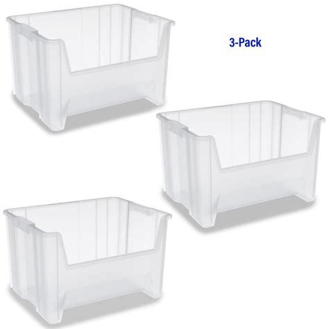 Akro Mils Stak N Store 13017 Large Storage Bins Stackable Heavy Duty