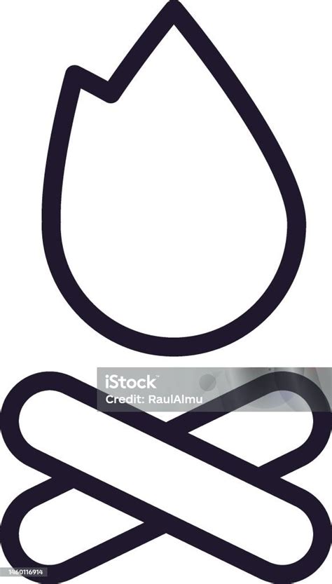 캠프파이어 개념 배너 전단지 및 웹 사이트에 대한 현대적인 개요 고품질 그림 트렌디한 플랫 스타일로 편집 가능한 획 캠프 파이어의 선 아이콘 가연성에 대한 스톡 벡터 아트