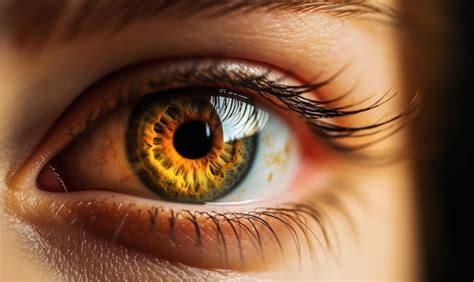 Premium Ai Image Closeup Of A Beautiful Human Eye With A Mustard