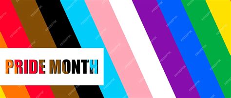 Premium Vector Inclusive Pride Background With Progress Pride Flag