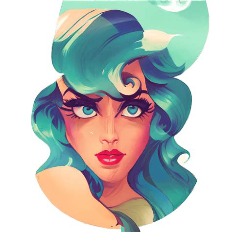 Zodiac Pinup Girl With Bright Eyes · Creative Fabrica