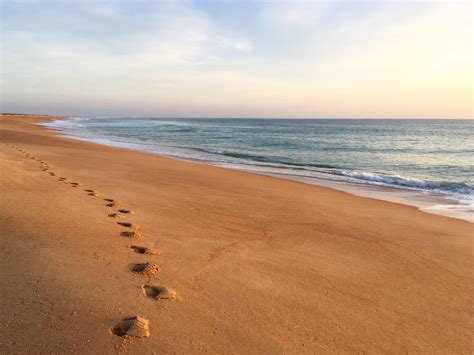 Wallpaper Sand Footprints Coast Sea Hd Widescreen High Definition Fullscreen